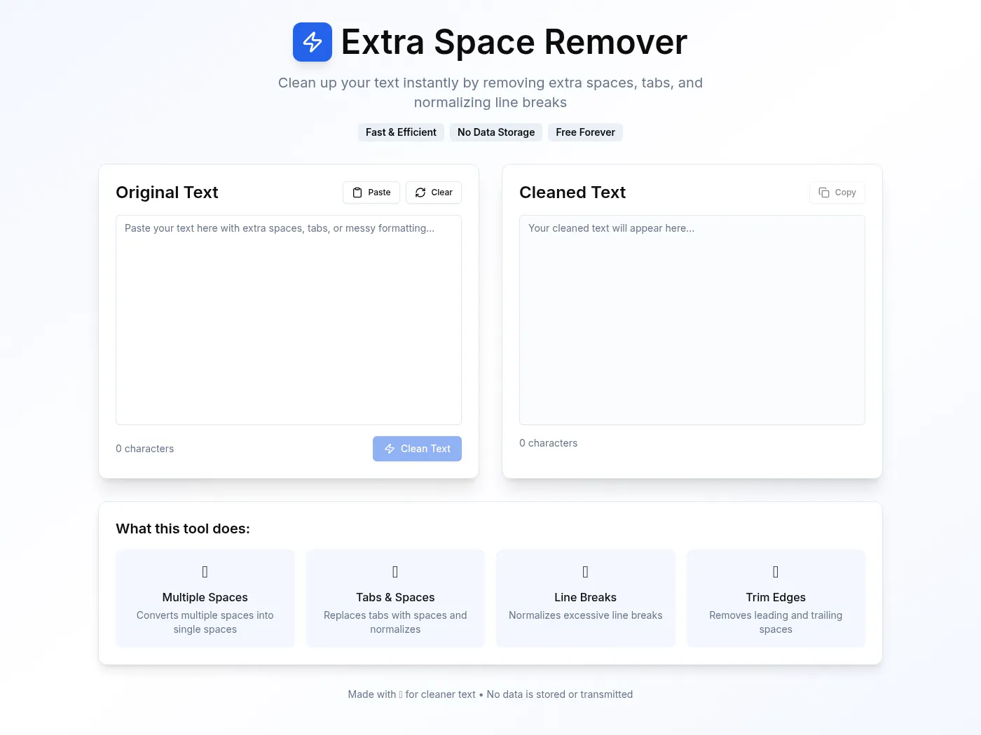 Extra Space Remover Tool