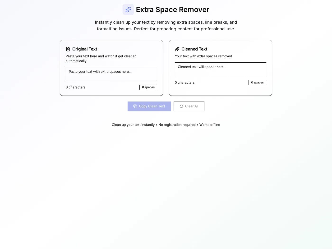 Extra Space Remover Tool