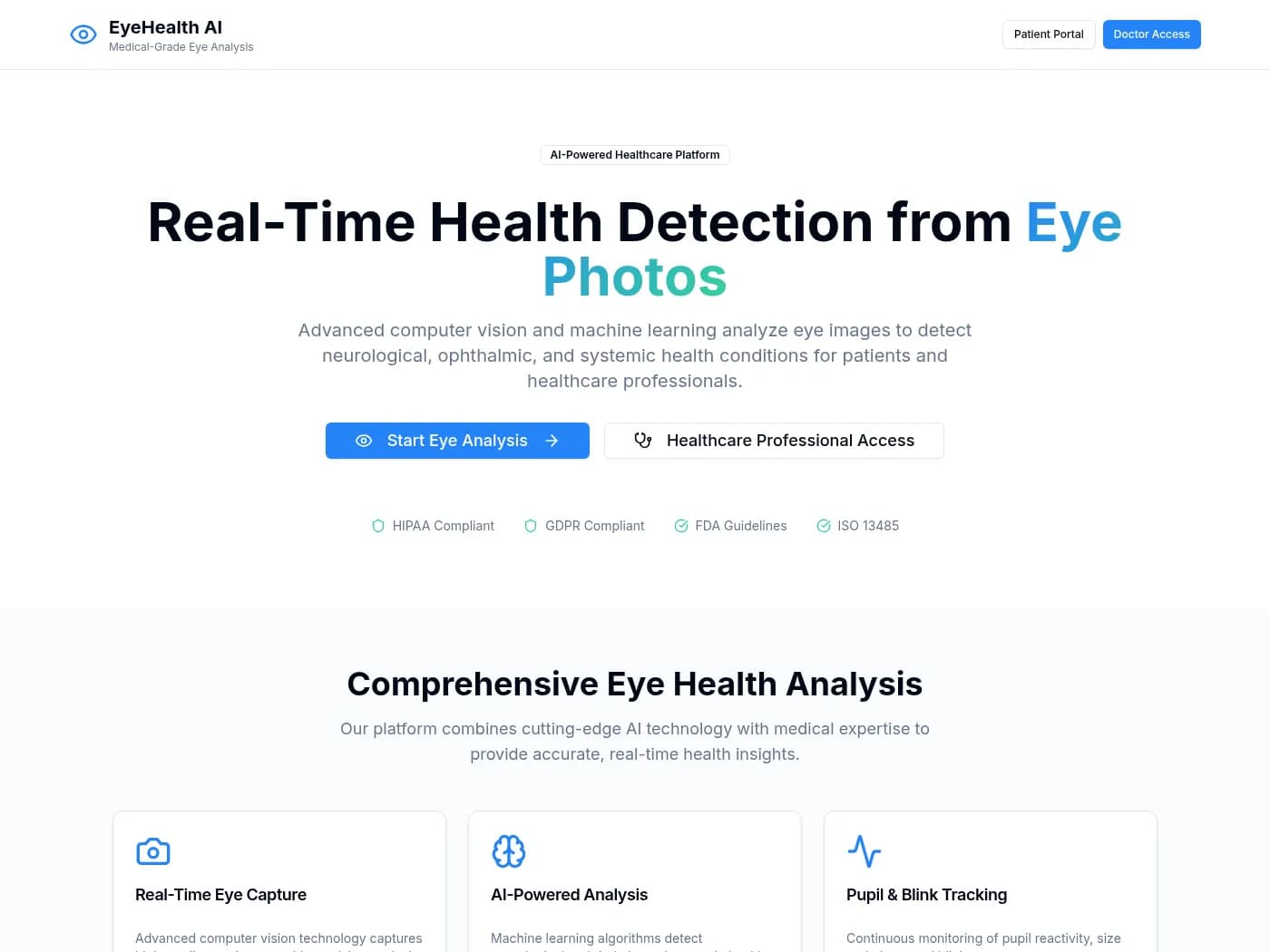 EyeHealth AI: Real-Time Eye Photo Health Detection for Patients & Doctors
