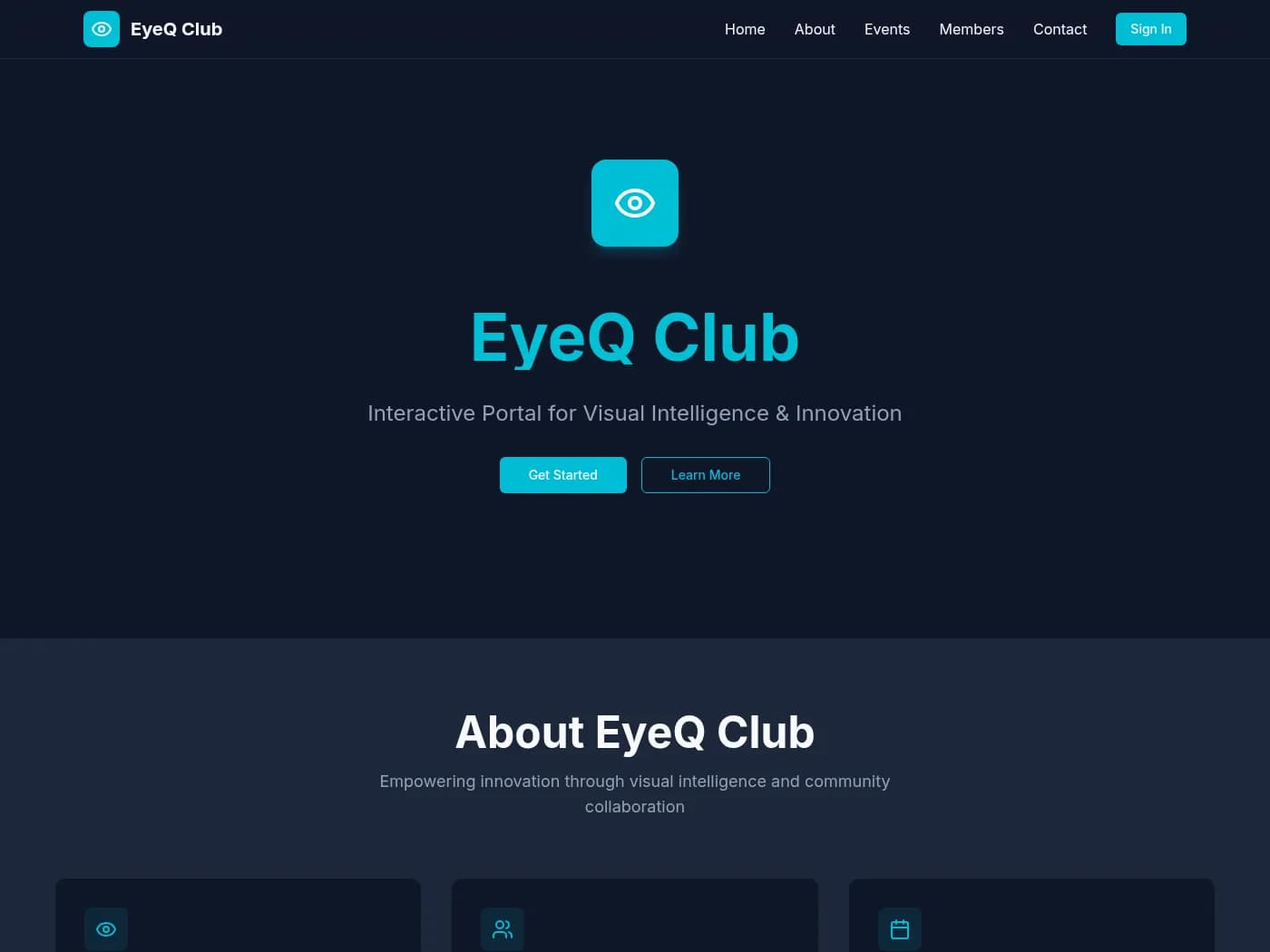 EyeQ Club Web Presence