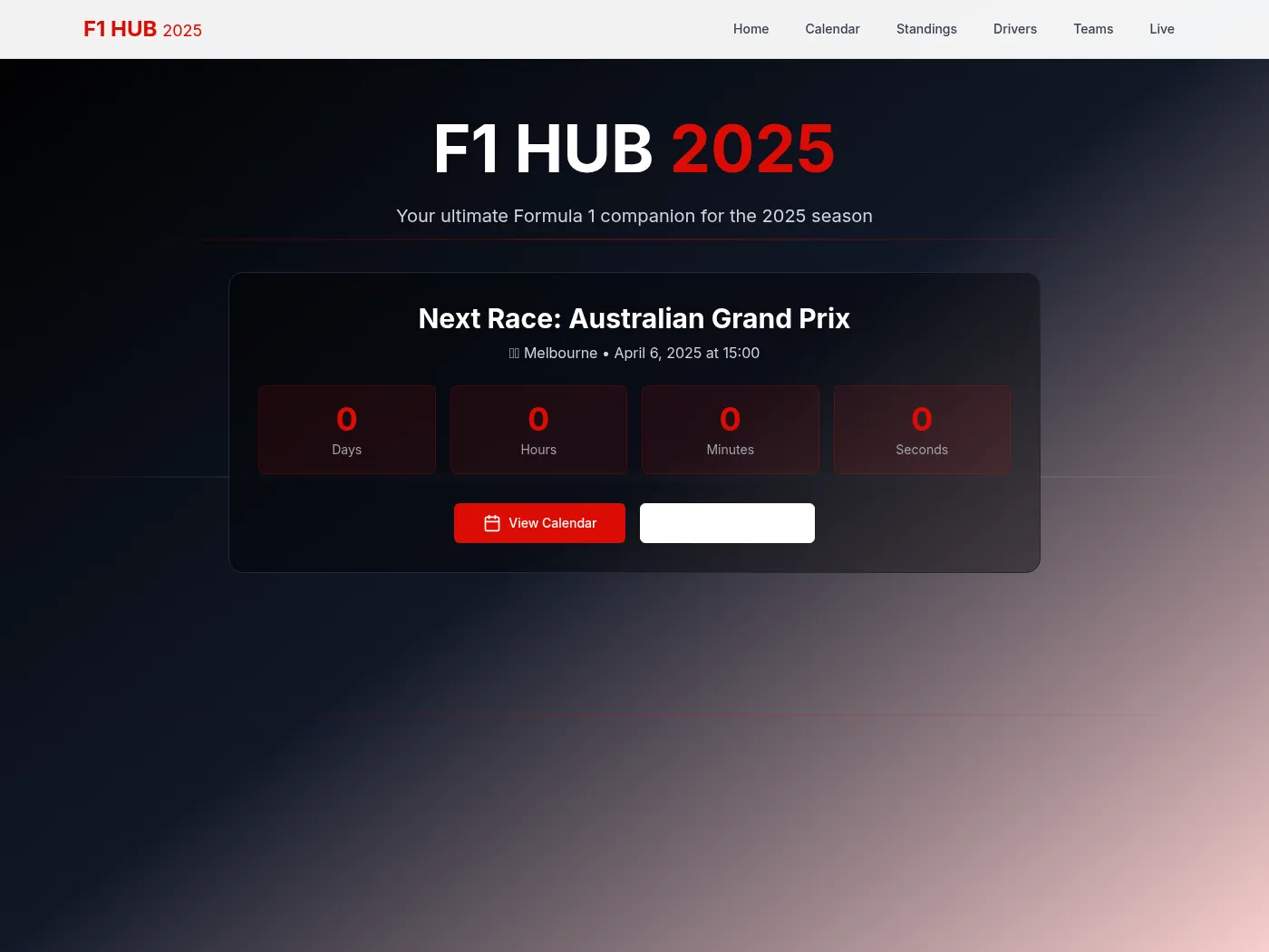 F1 Hub 2025 - Modern Formula 1 Companion Website
