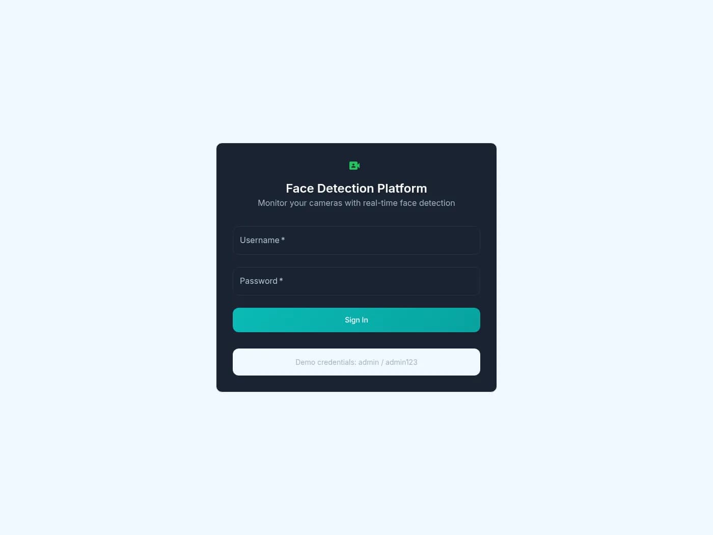 Face Detection Camera Microservices Platform