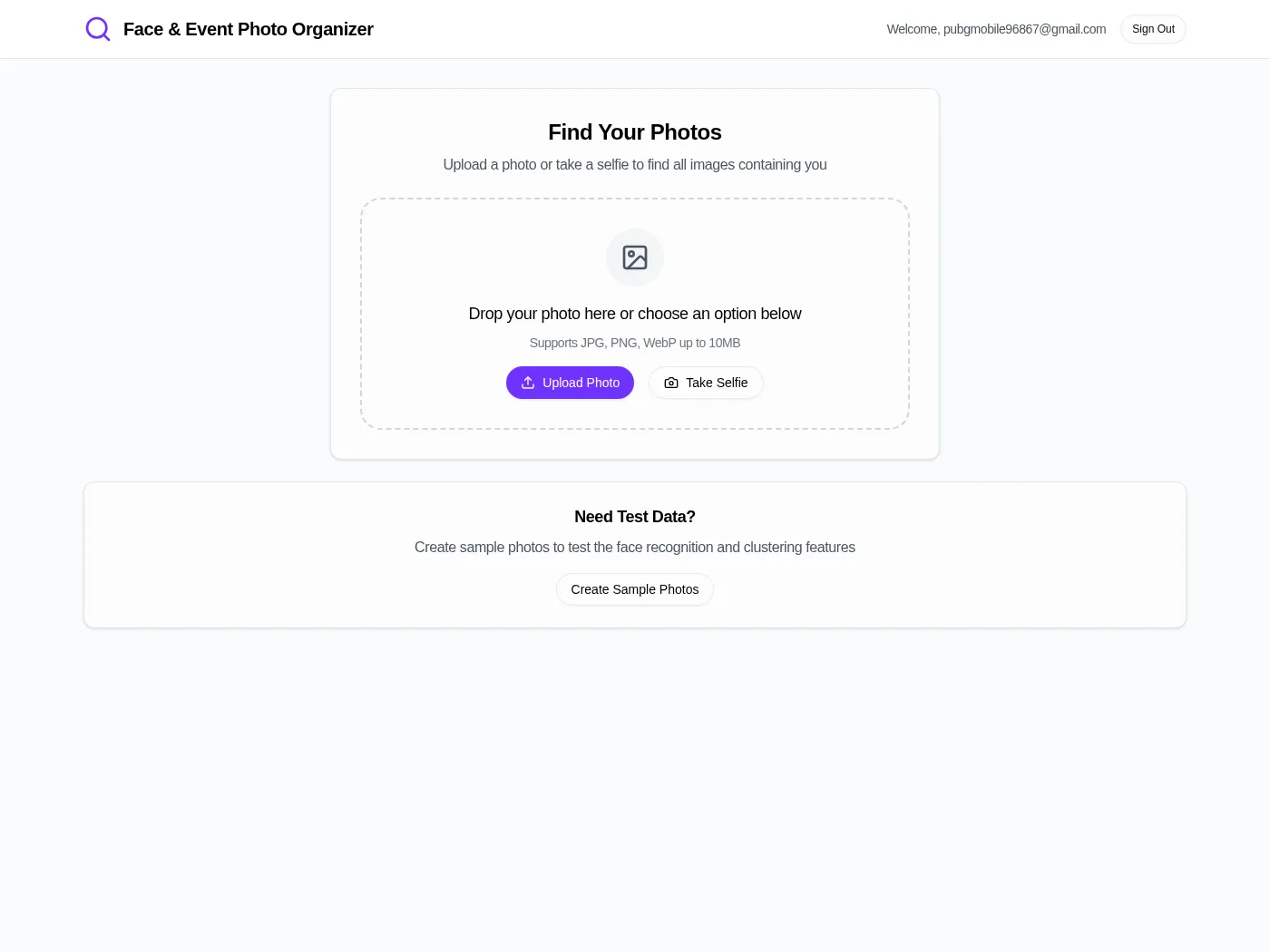 Face & Event-Based Photo Finder and Organizer