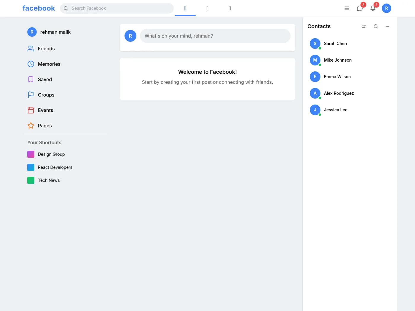 Facebook Social Network Clone