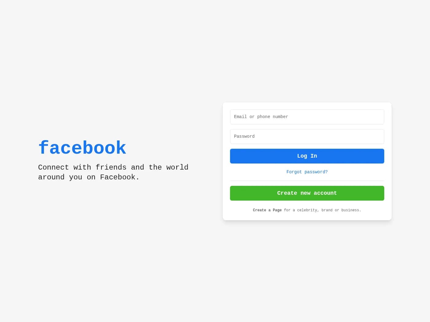Facebook Web Clone