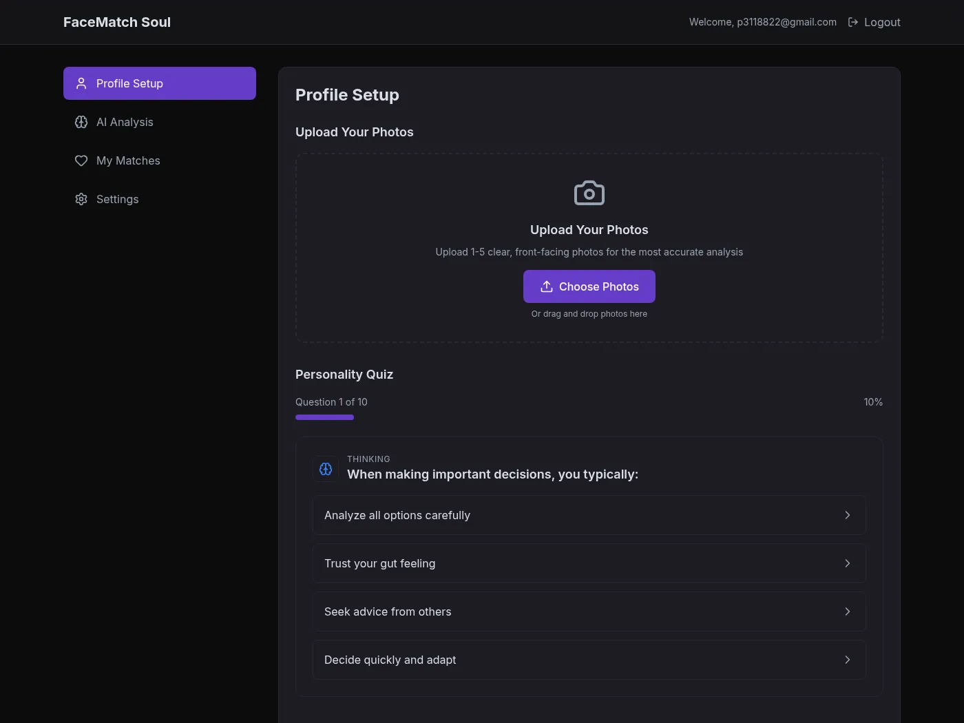 FaceMatch Soul – AI-Powered Dating by Face Reading & Personality Analysis