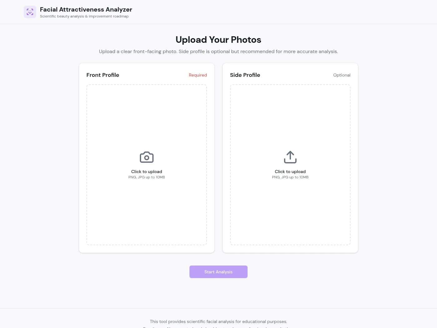 Facial Attractiveness Analyzer & Personalized Improvement Roadmap