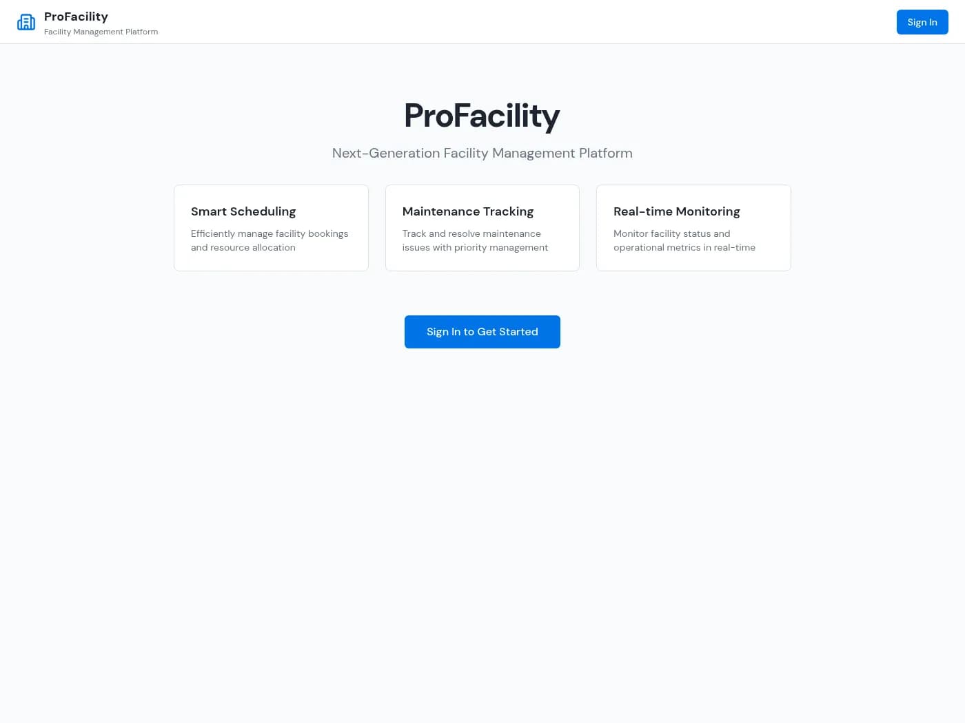 ProFacility: Next-Gen Facility Management Platform