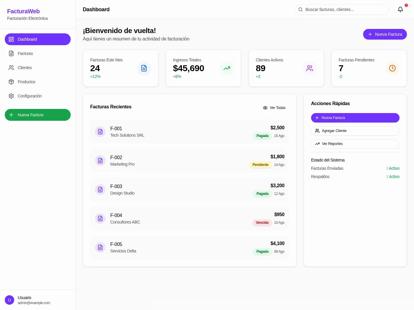 FacturaWeb: Plataforma de Facturación Electrónica