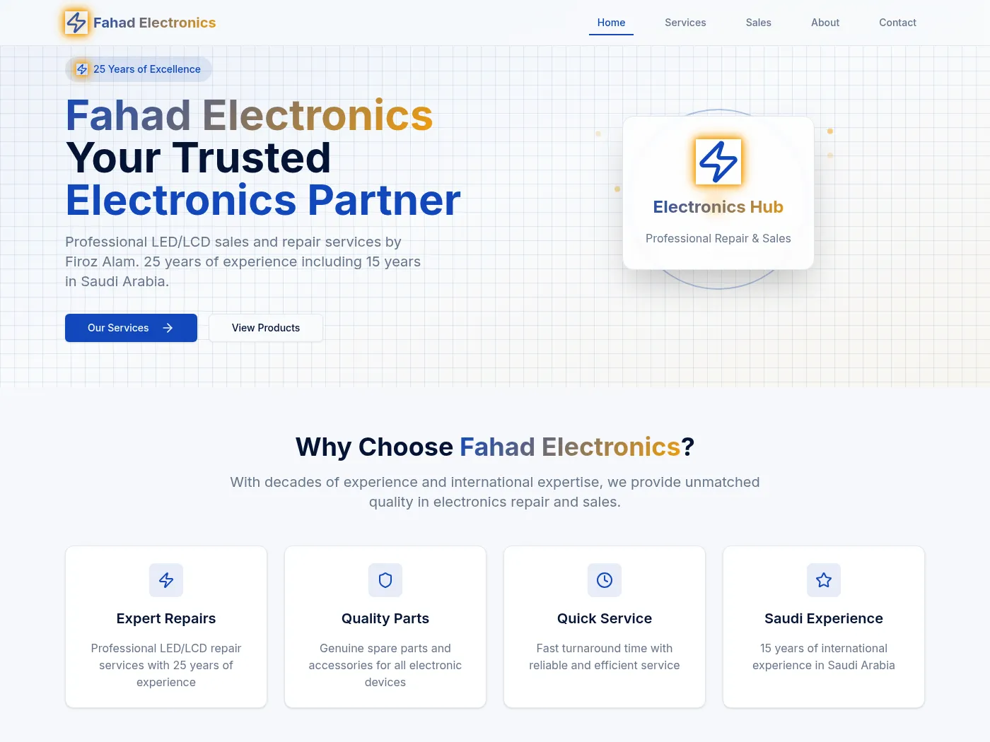 Fahad Electronics Business Website
