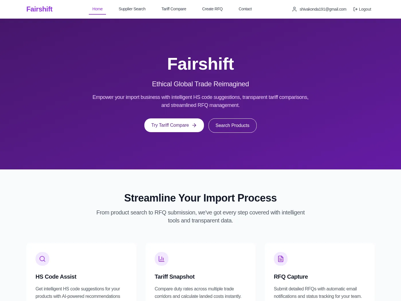 Fairshift B2B Trade Platform