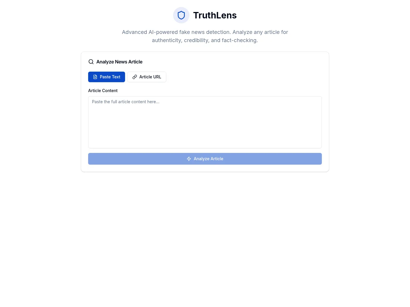 Fake News Detection App
