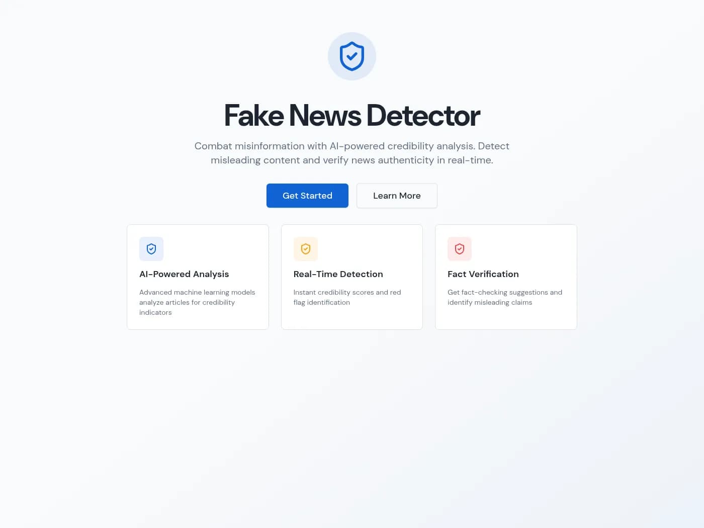 Fake News Detector Full Stack Application