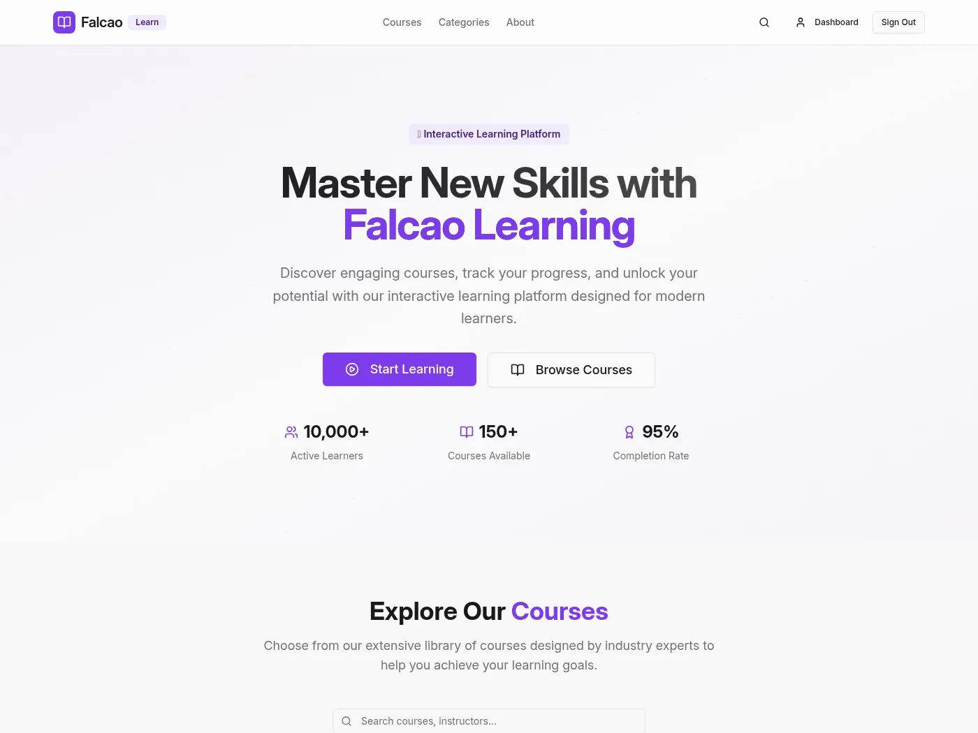 Falcao Learning Platform