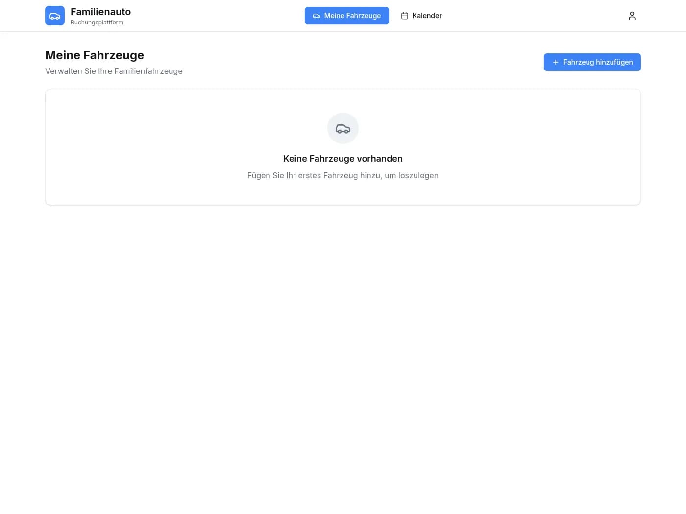 Familienauto-Buchungs-Plattform