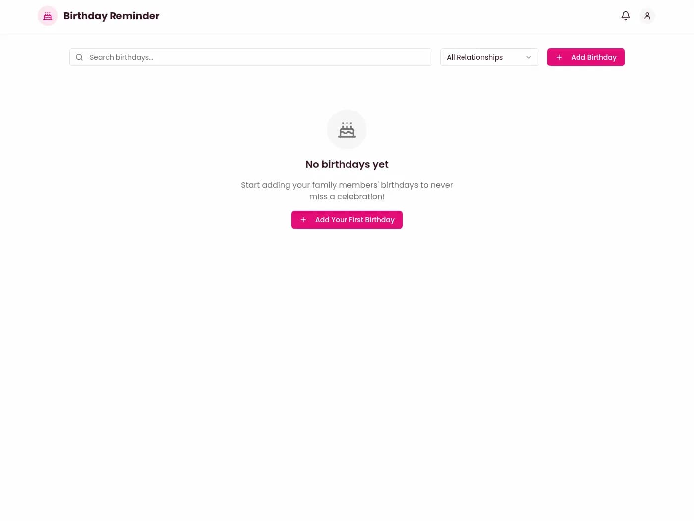 Family Birthday Reminder Web App