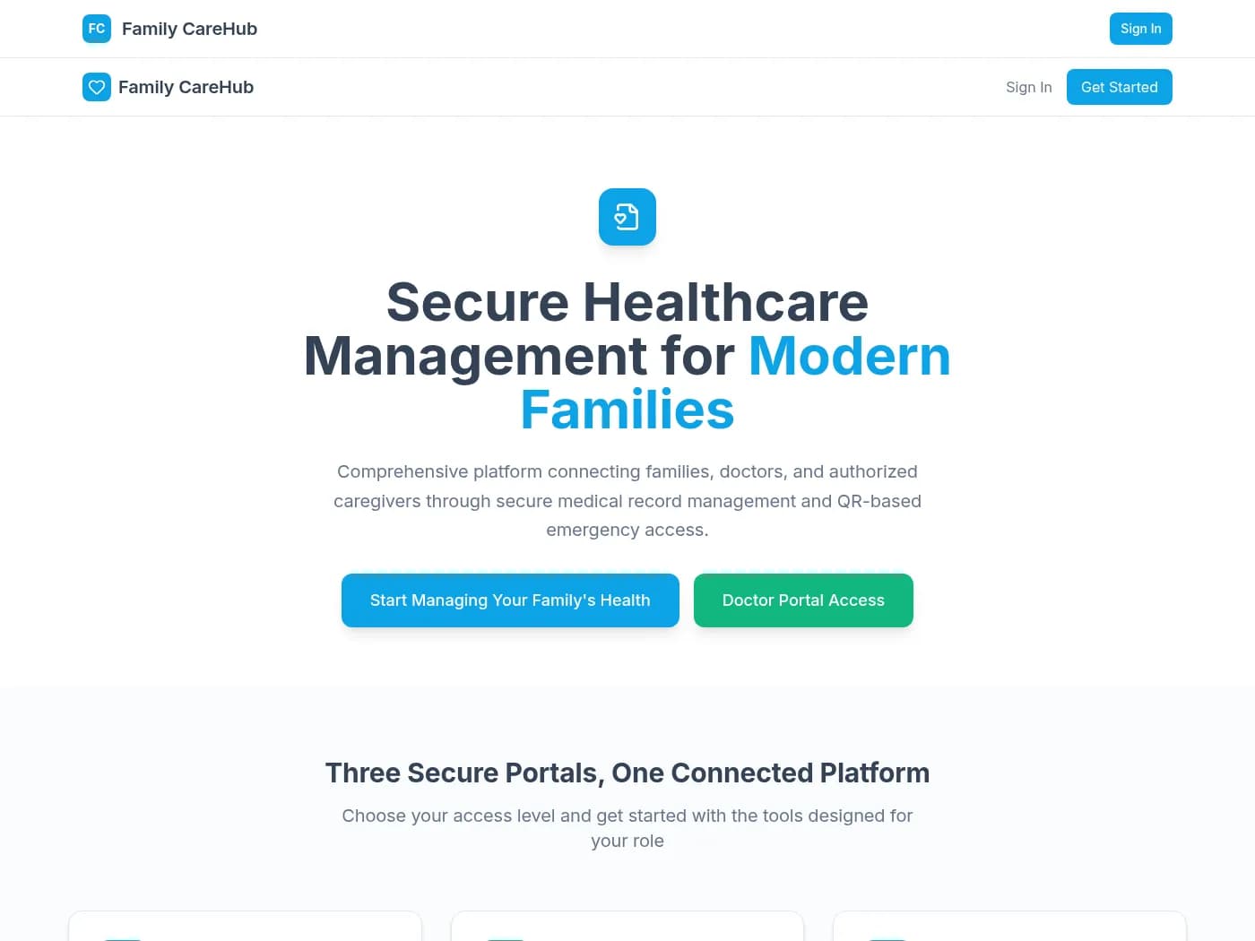 Family CareHub: Secure Healthcare Management for Families, Doctors, and Verified Access