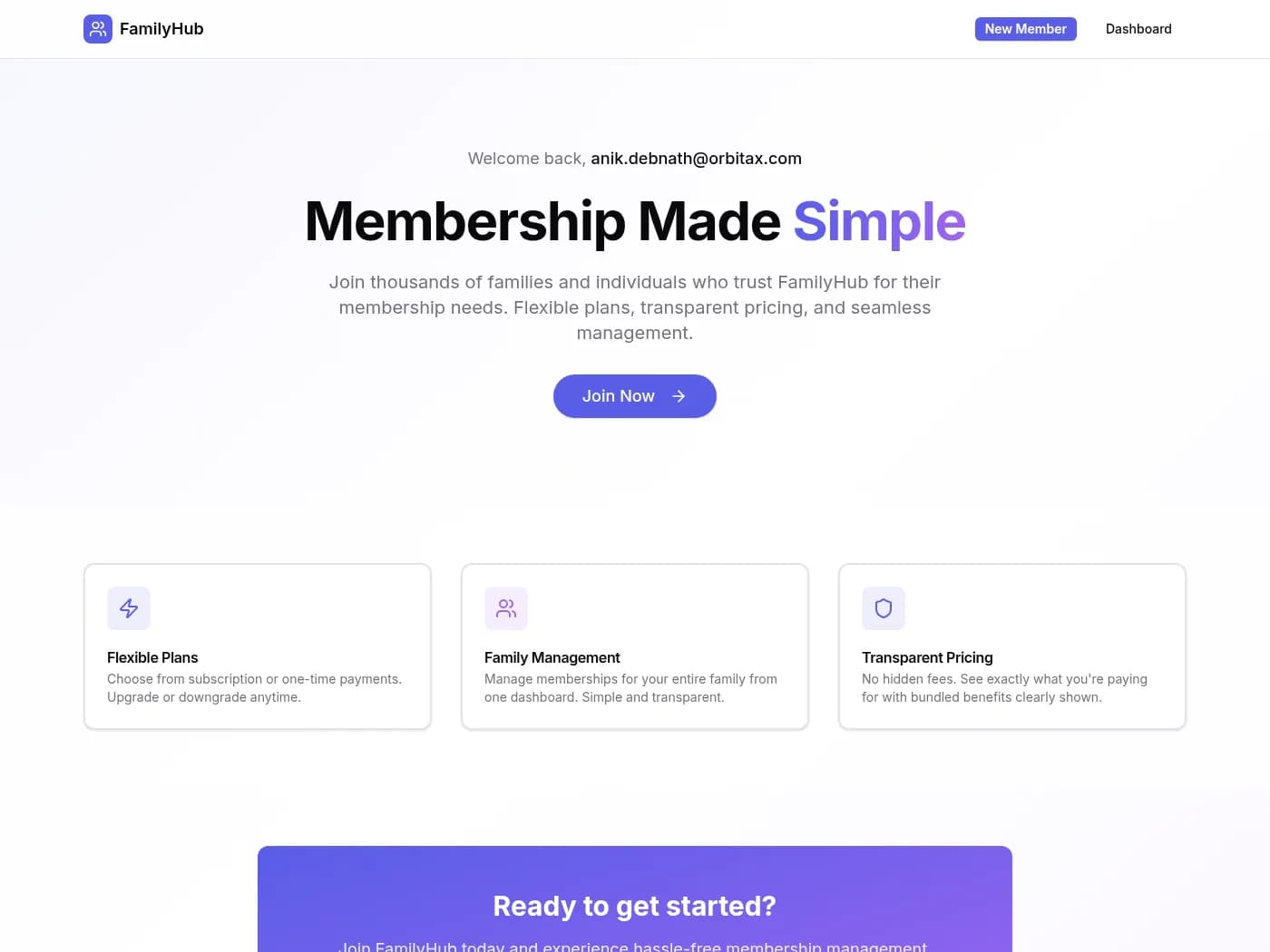 Family Membership Management & Upsell Platform
