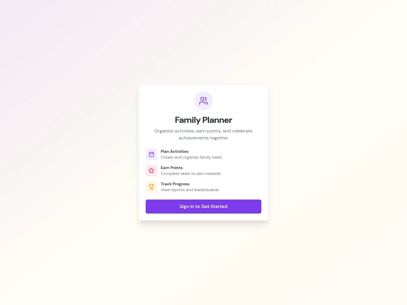 Family Organizer and Rewards Planner
