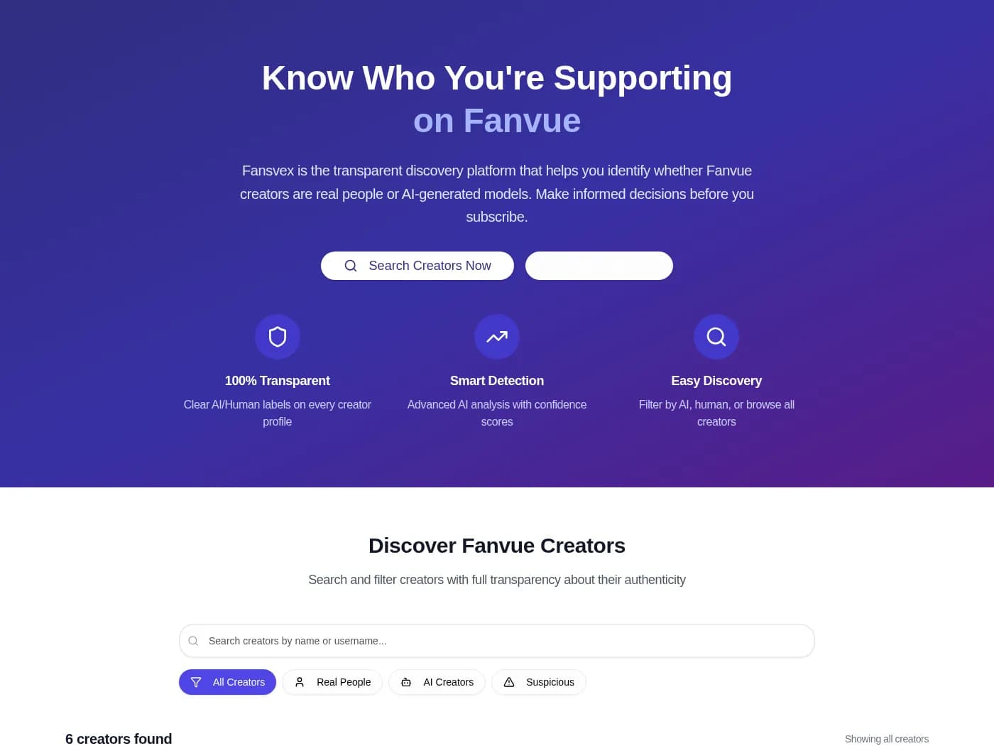 Fansvex: Transparent AI Detection for Fanvue Creators