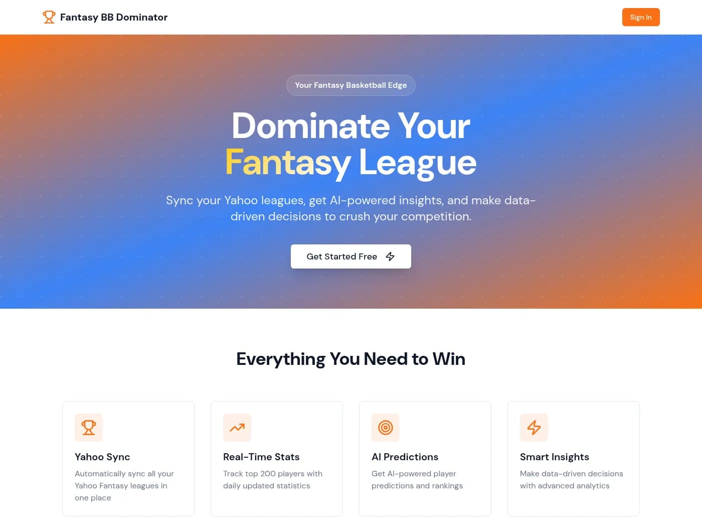 Fantasy Basketball Dominator Web App