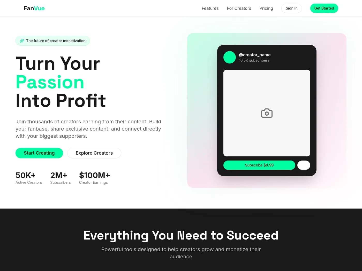 Fanvue-Style Creator Subscription Platform
