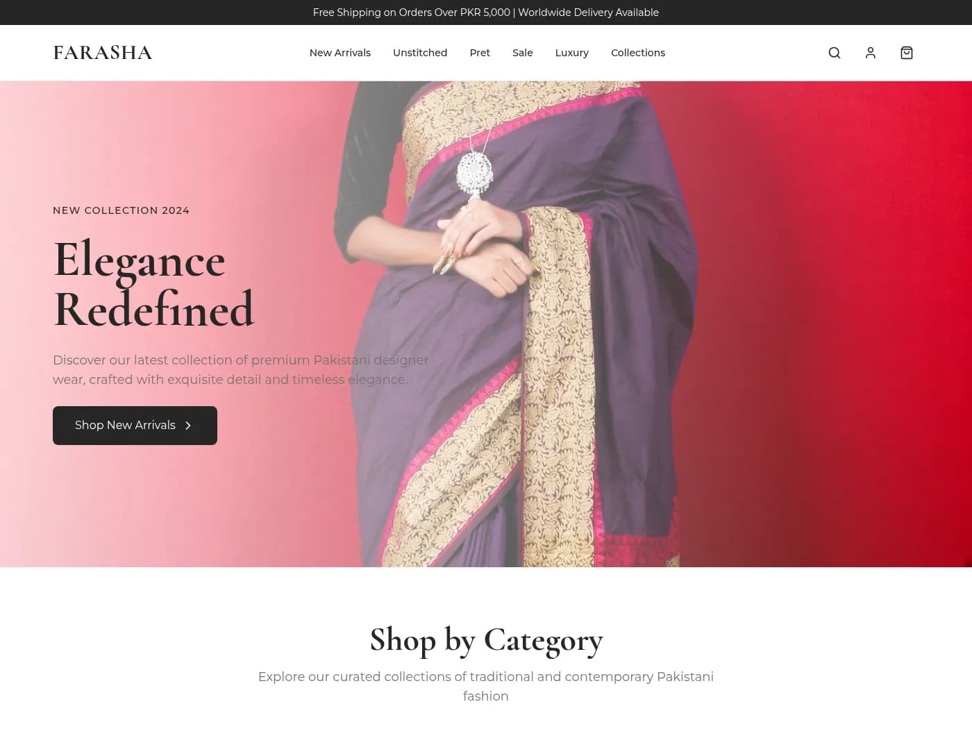 Farasha Online Web Store Clone