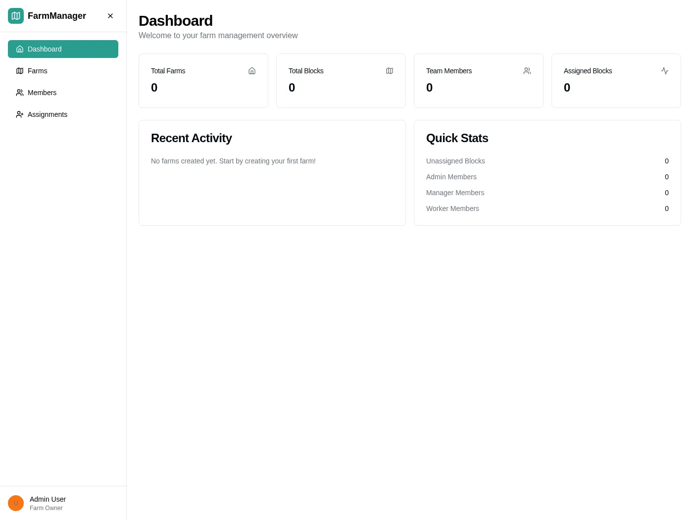 Farm Management Platform with Modern UI and Role Assignment