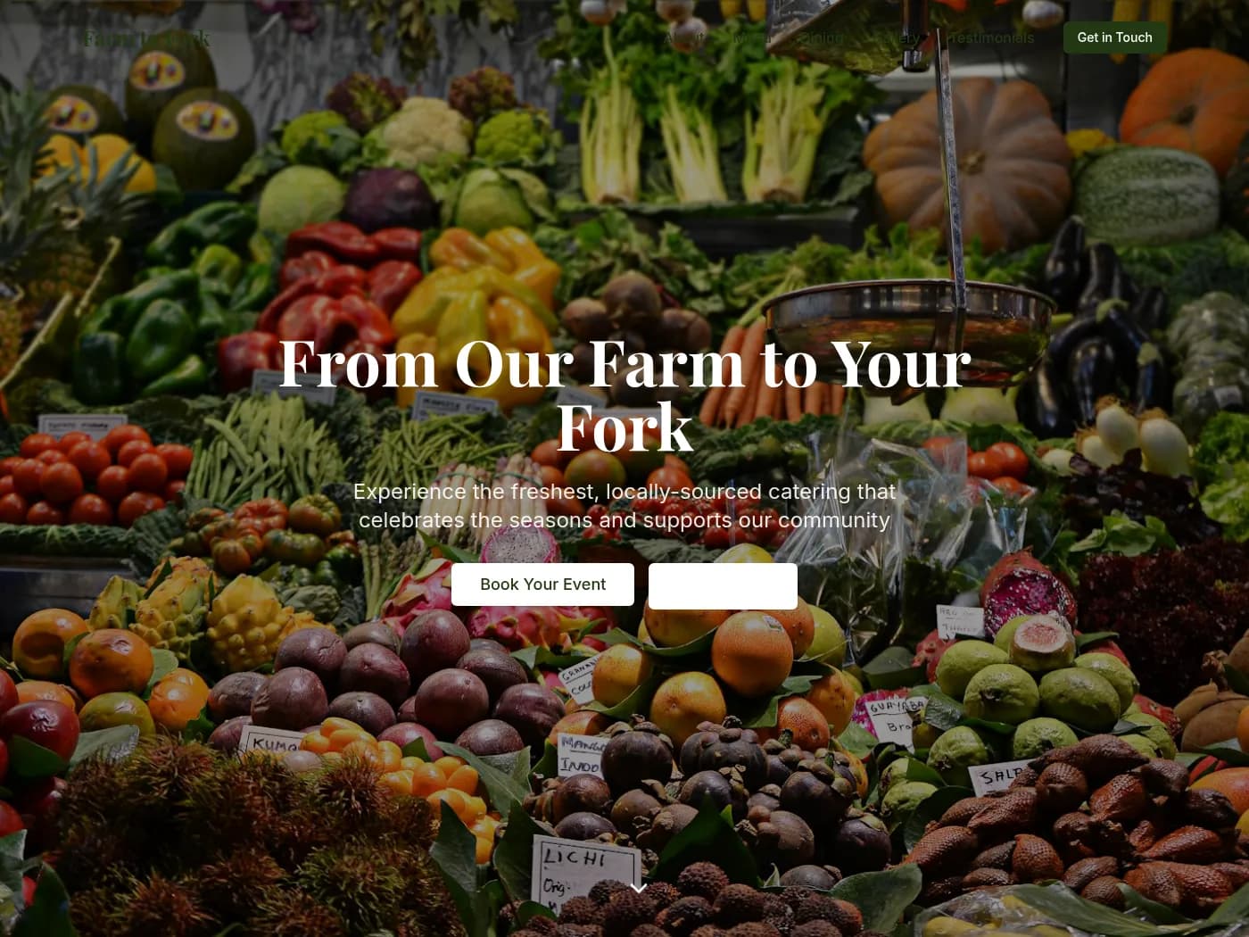 Farm to Fork Catering Website