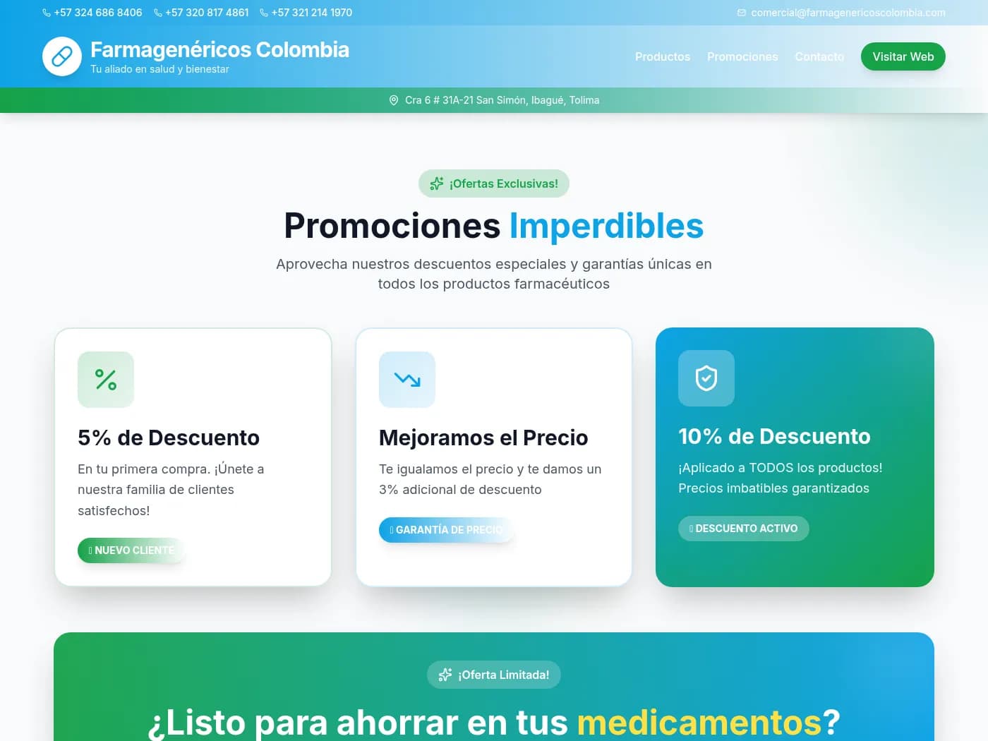 Farmagenericos Interactive Price List & Promo Web App