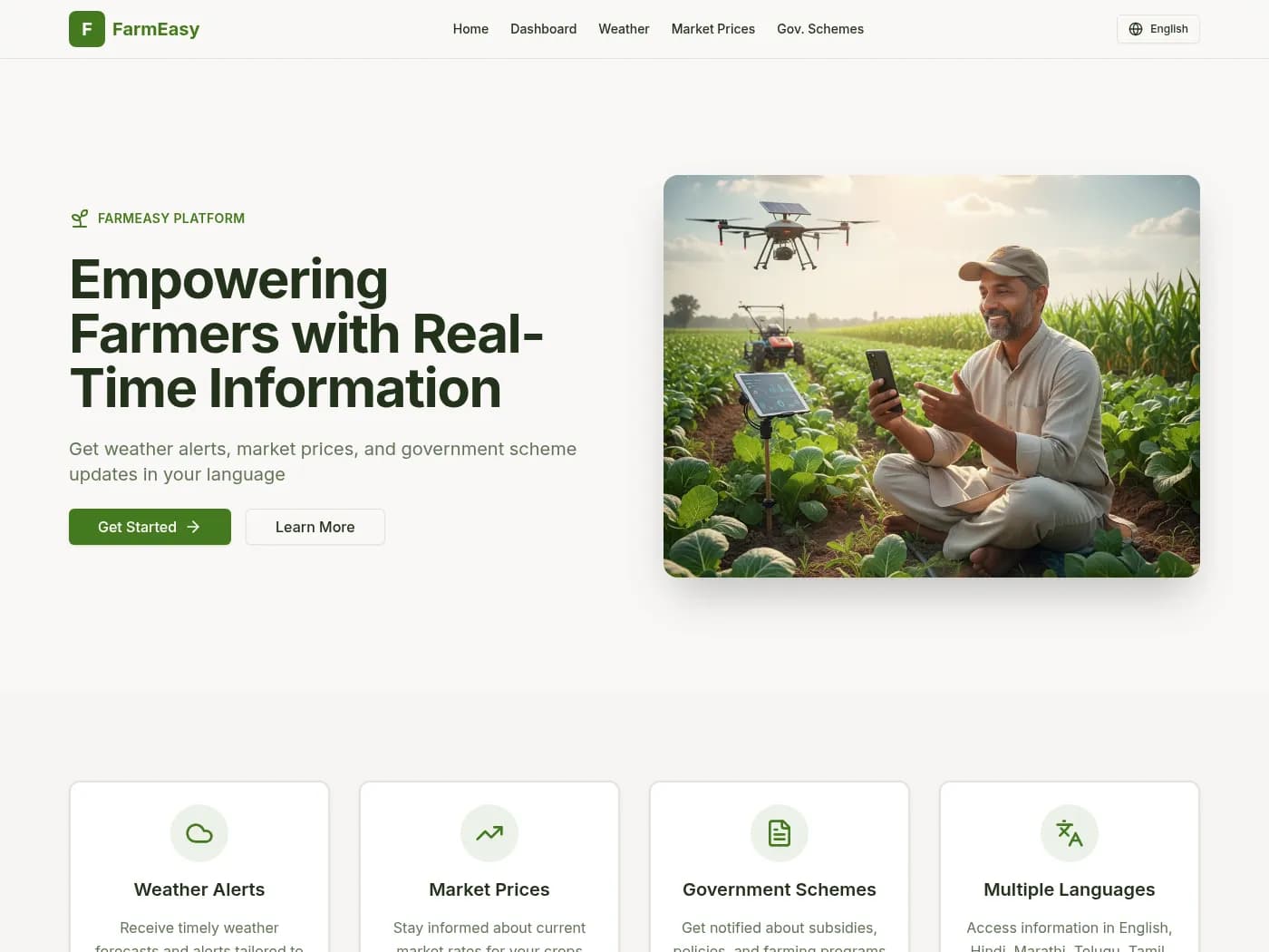 FarmEasy – Multilingual Real-Time Farming Support Website
