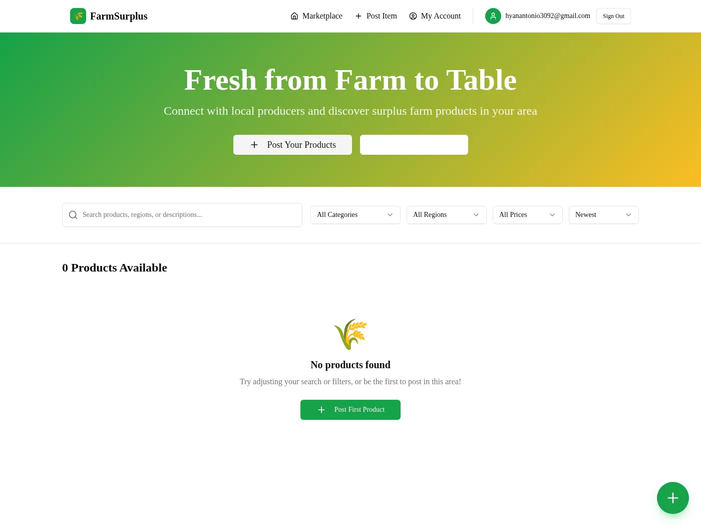 FarmSurplus: Local Food Marketplace Web App