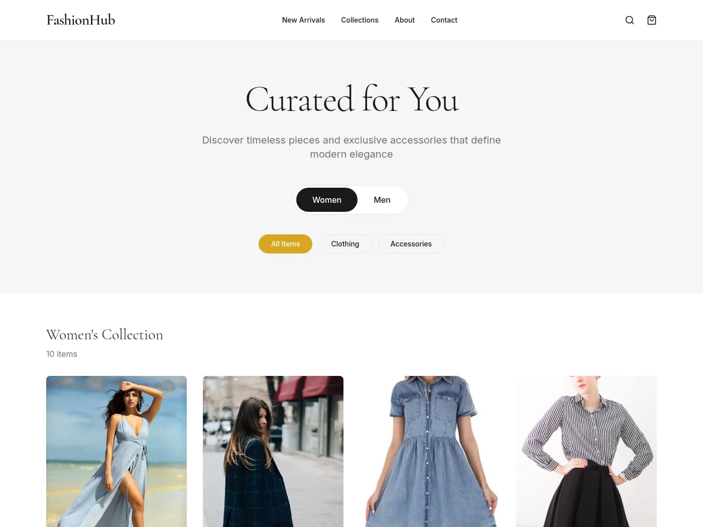 FashionHub: Curated Apparel & Accessories Online Store