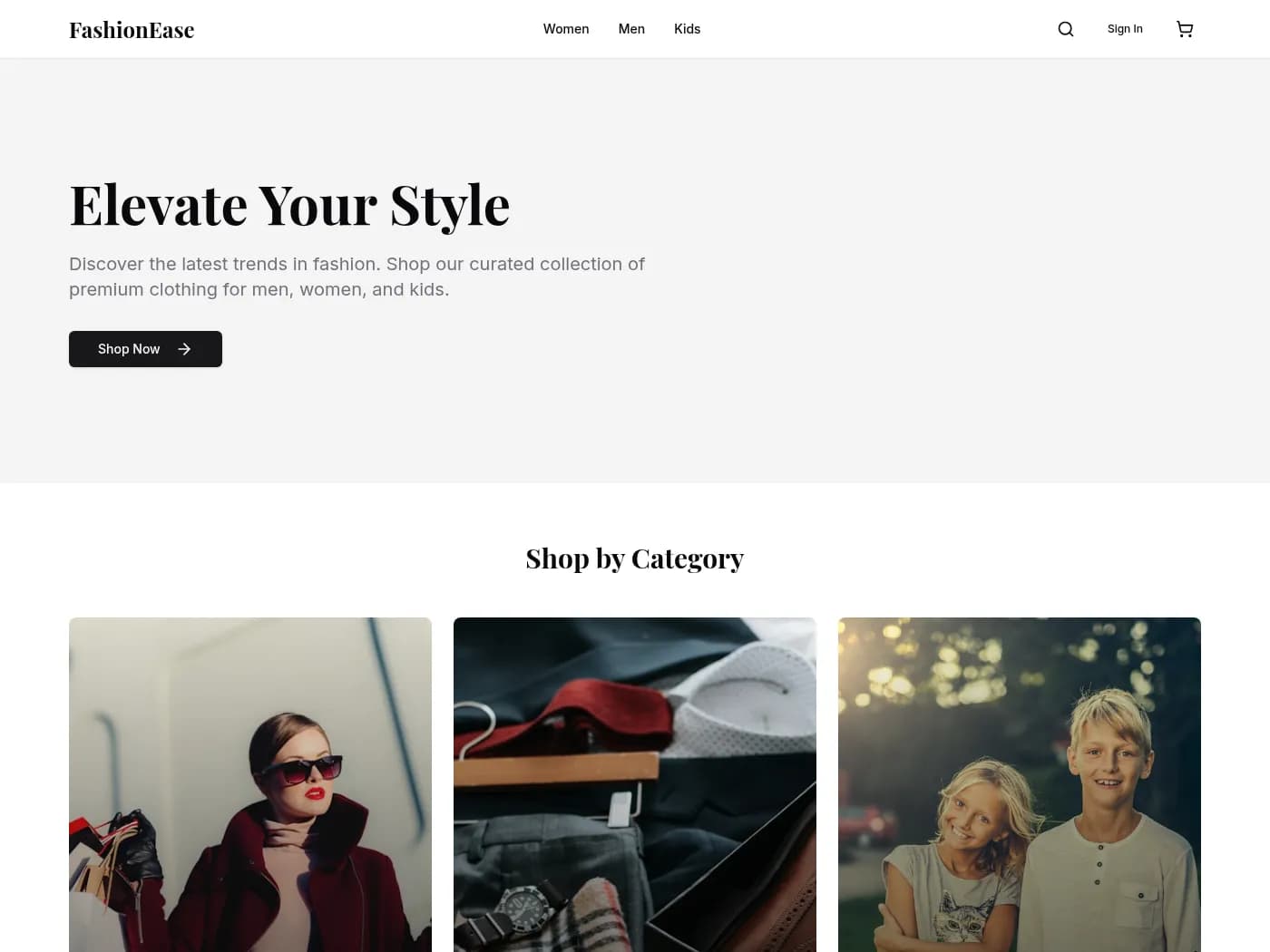 FashionEase: Modern Clothes Shopping Platform