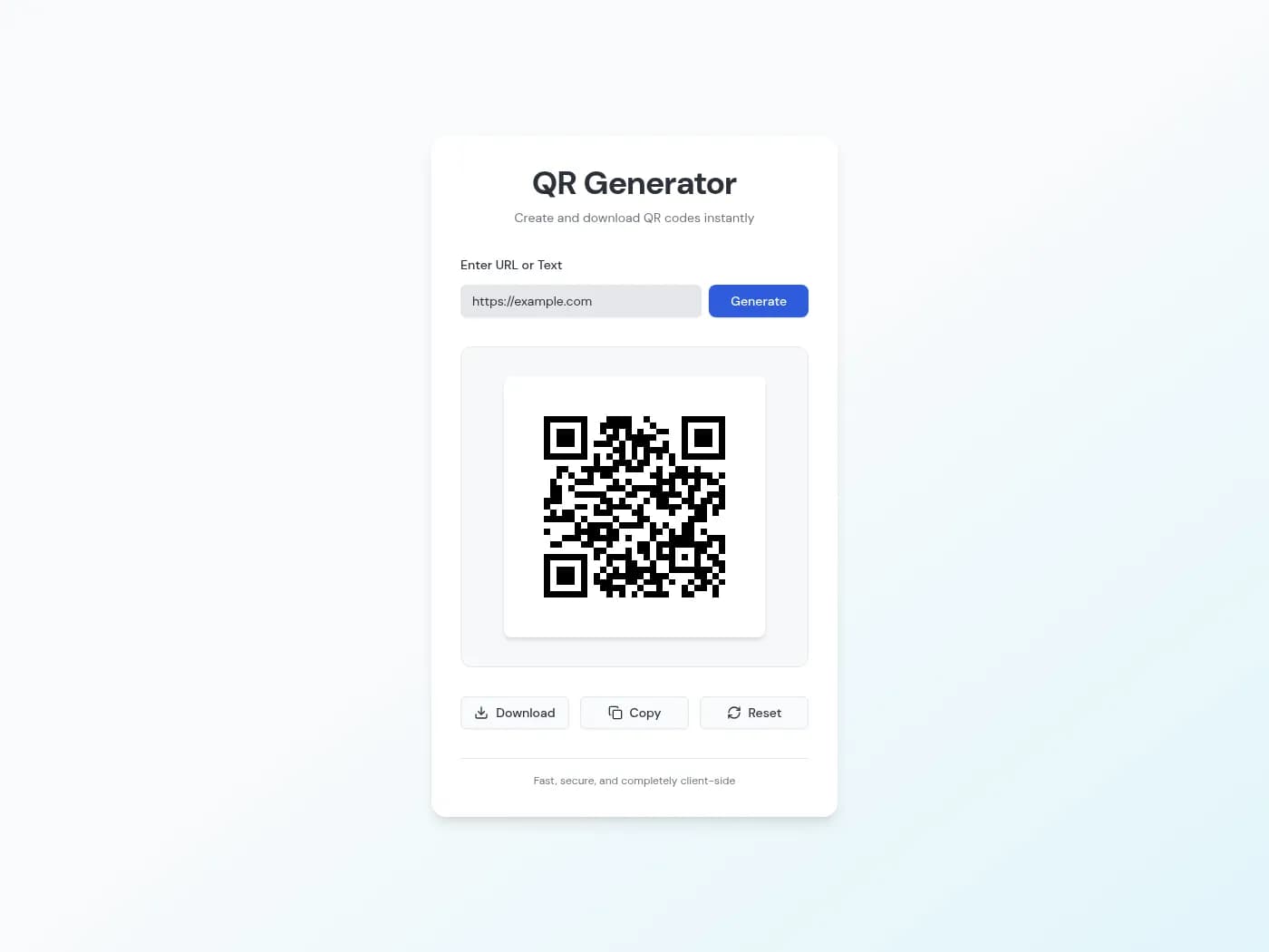 Fast QR Generator