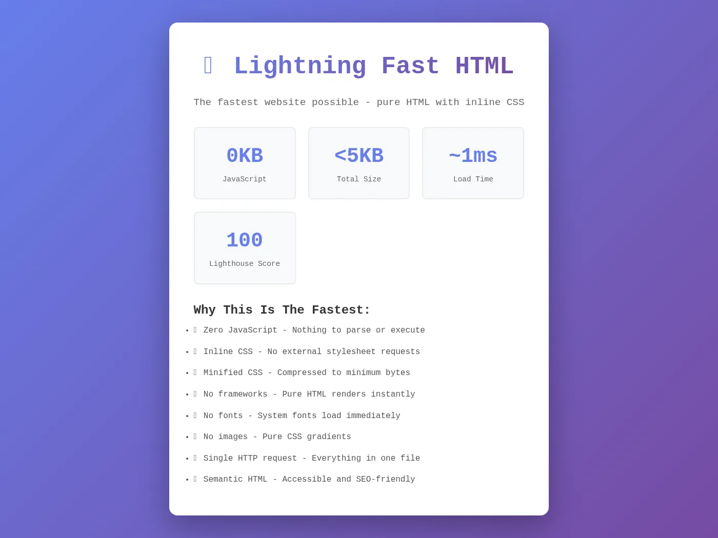 Instant HTML: The Lightning-Fast Static Website
