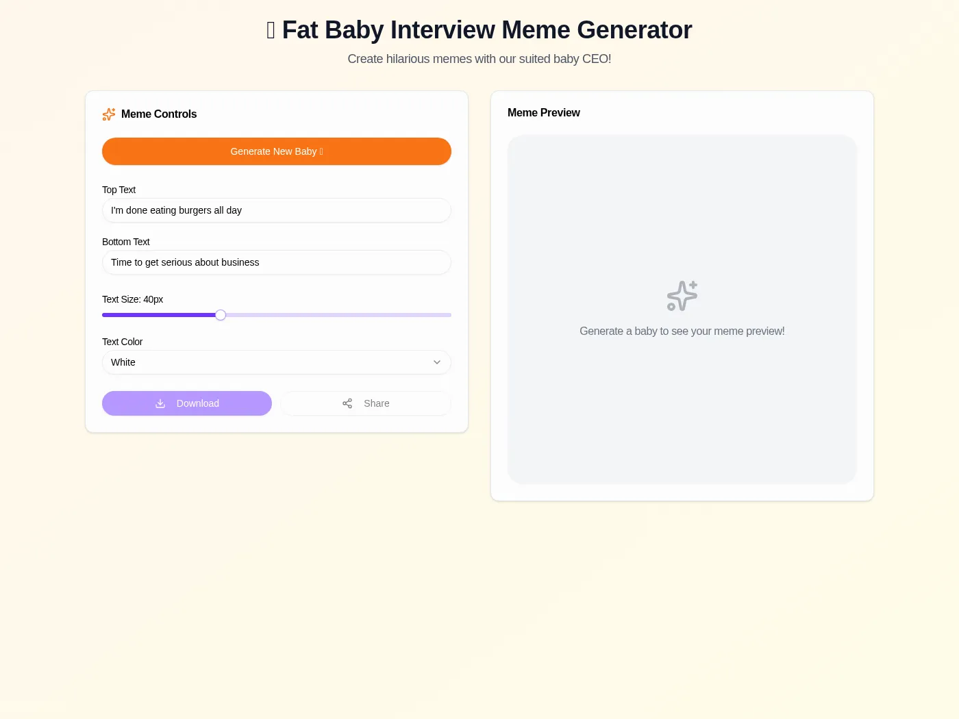 Fat Baby Interview Meme Generator
