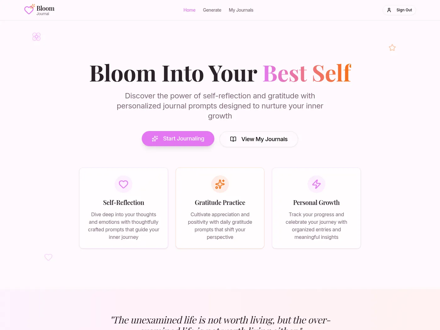 Feminine Self-Reflection & Gratitude Journal Generator