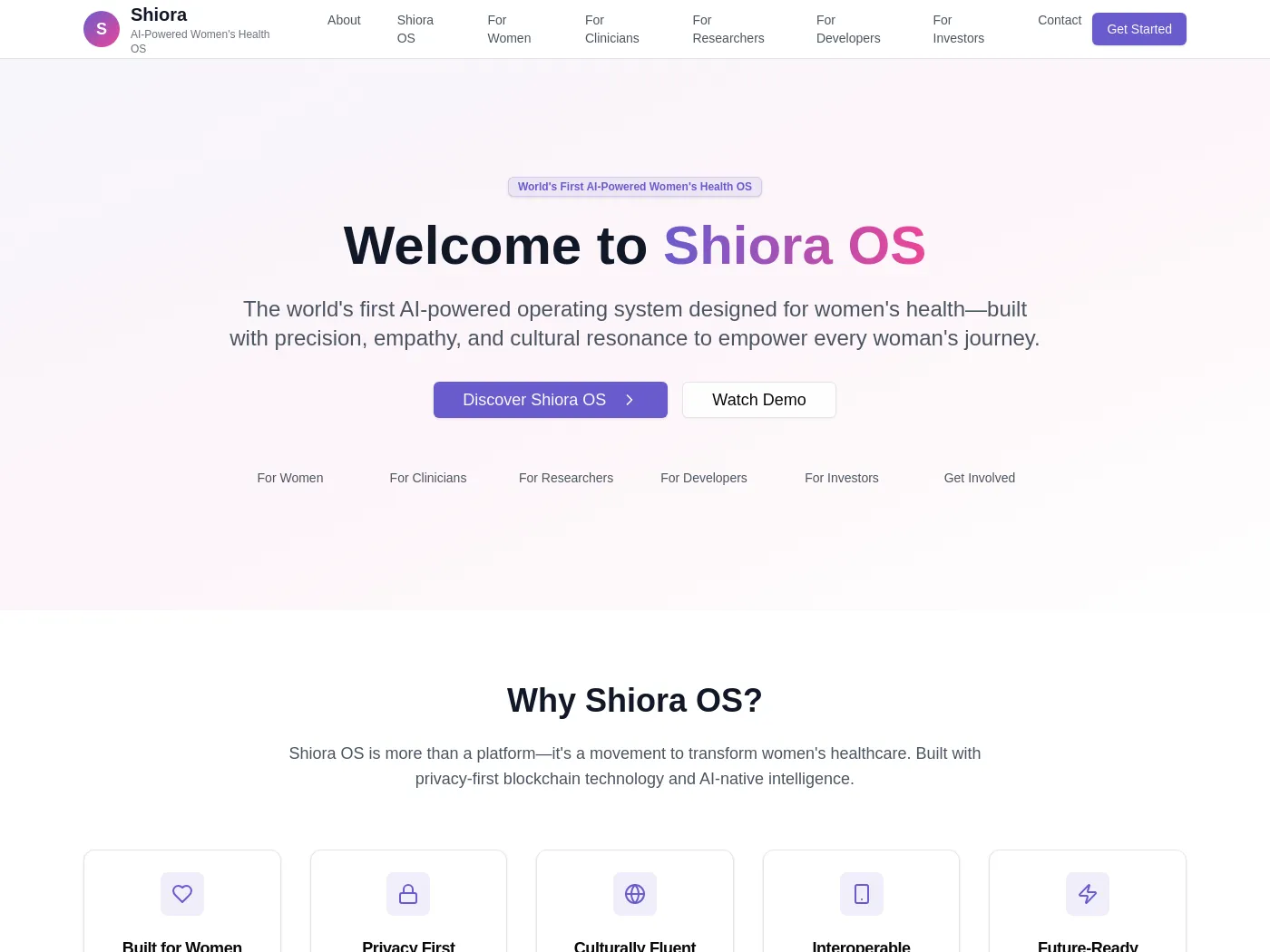 FemTech Startup Professional Website