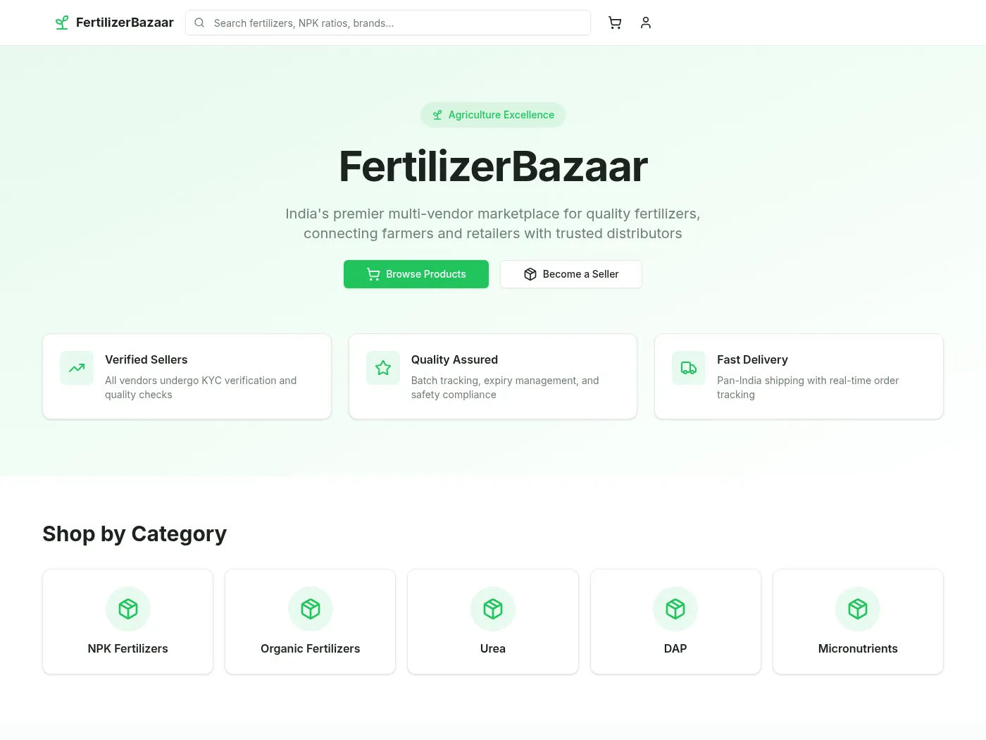 FertilizerBazaar – Multi-Vendor Agriculture E-commerce Platform