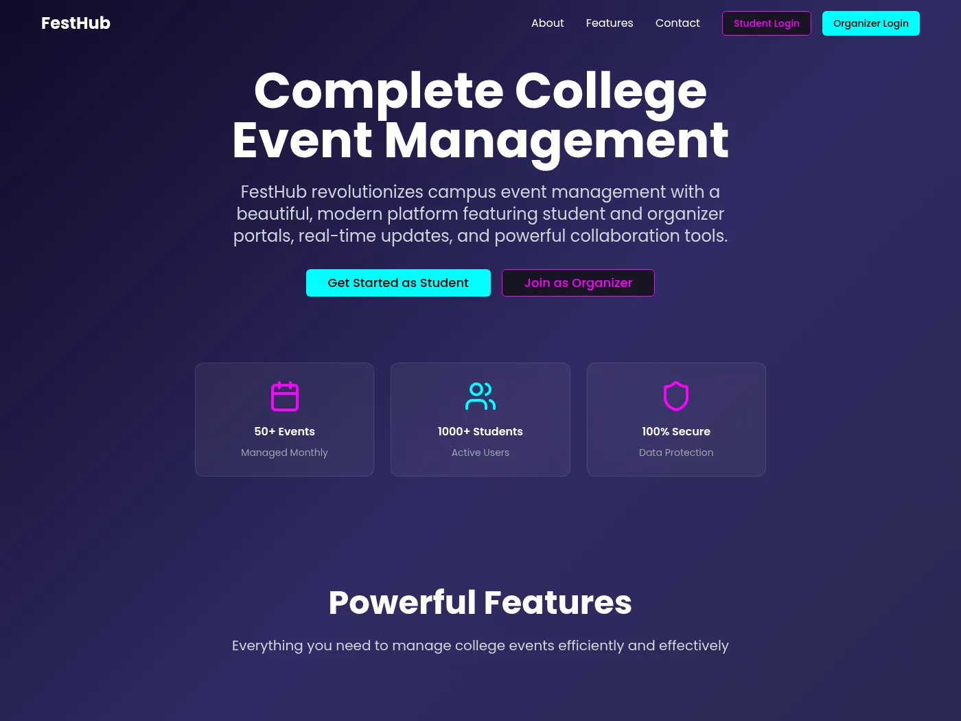 FestHub: Complete College Event Management Web Application