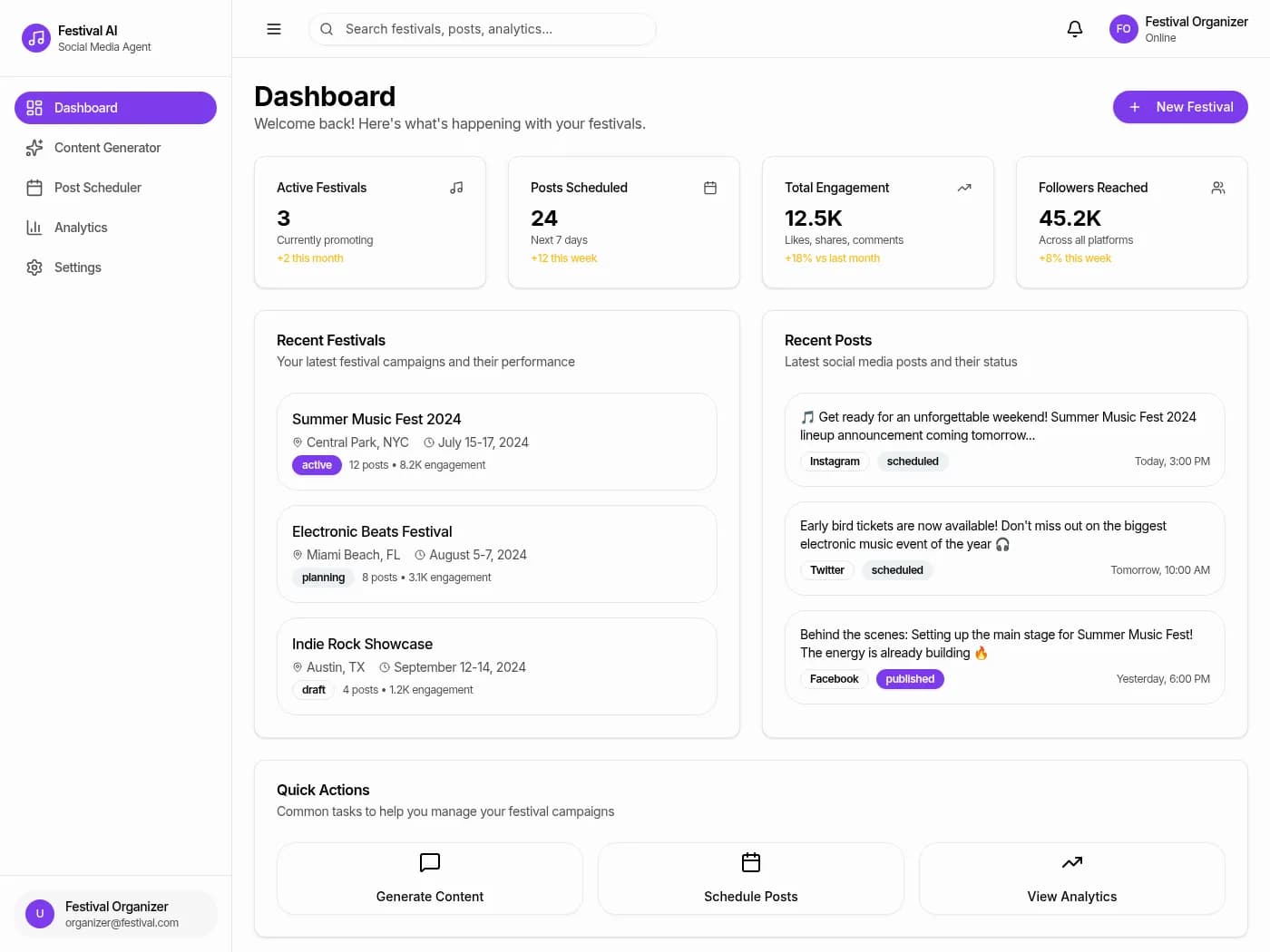 Festival Social Media AI Posting Agent