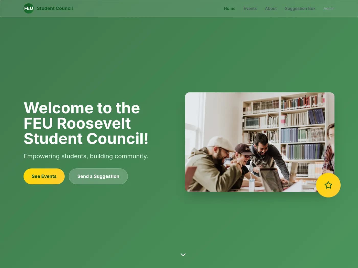 FEU Roosevelt Student Council Interactive Landing Page