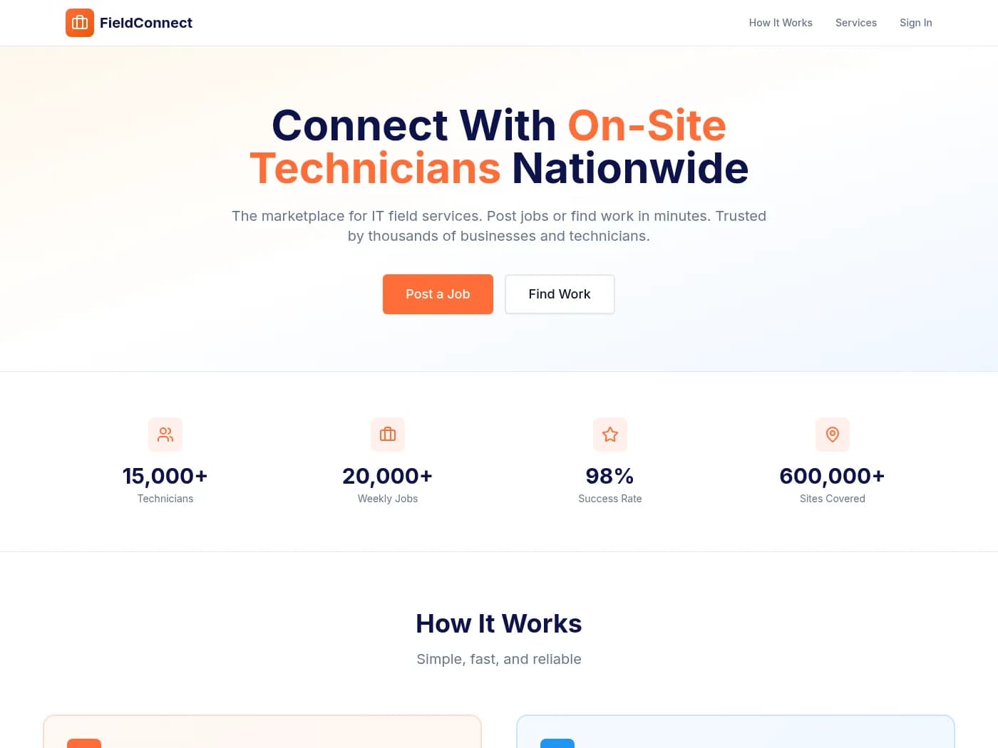Field Nation Style Work Marketplace Website Prompt Generator