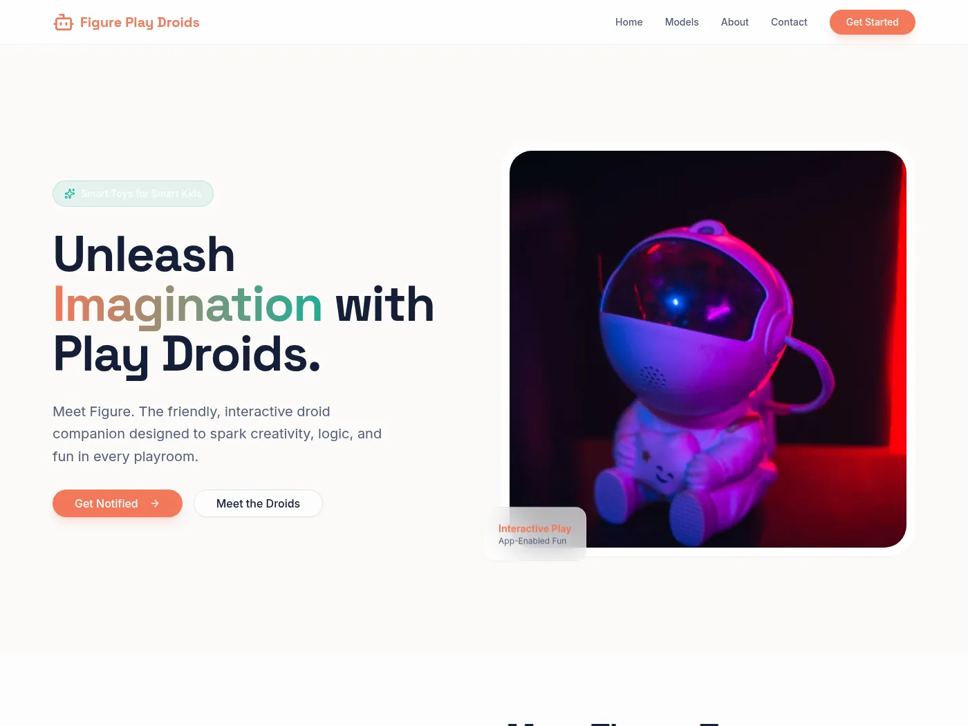Figure Toy Robots Informational Landing Page