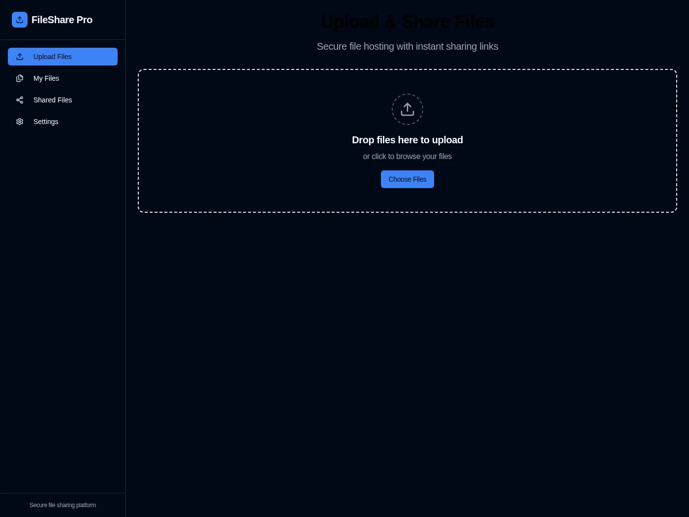 FileShare Pro: Secure File Hosting and Sharing Platform