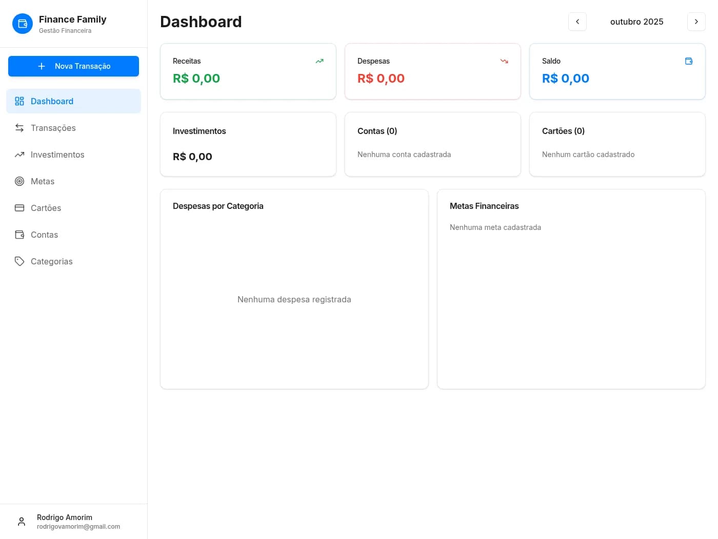Finance Family – Gestão Financeira Pessoal Moderna
