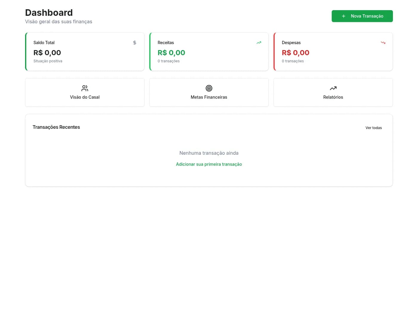 Financeiro a Dois – Progressive Web App para Casais Gerenciarem Gastos Compartilhados e Individuais