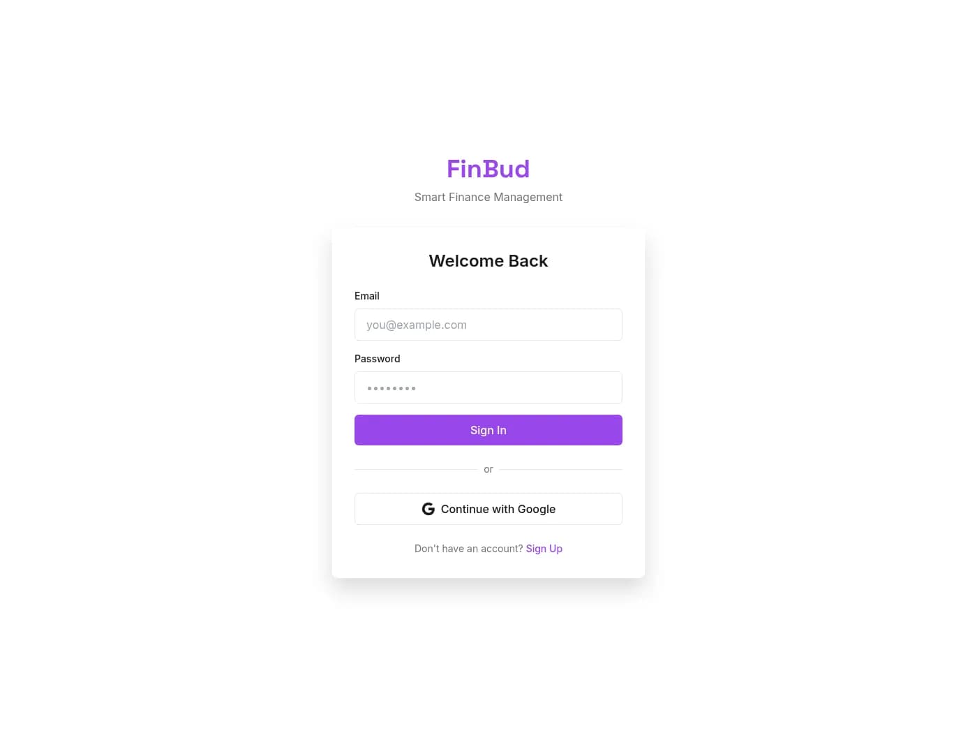 FinBud - Smart Finance Management Web App