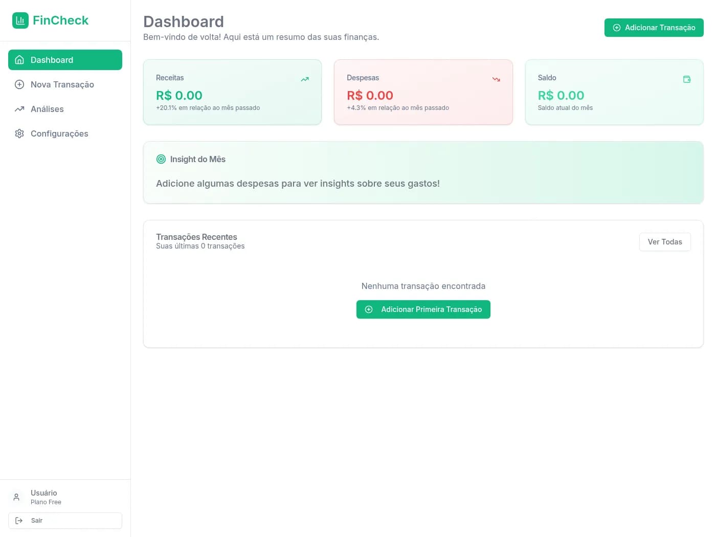 FinCheck – Personal Finance SaaS for Expense Tracking and Insights